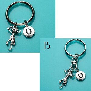 Ant Keychain, Cute Ant Key Ring, Insect Charm, Initial Keychain ...