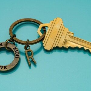 Faith Hope Love Keychain, Bronze Faith Hope Love Key Ring ...