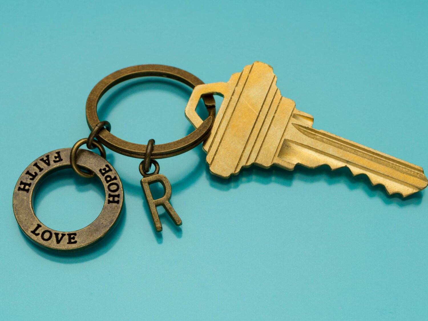 Faith Hope Love Keychain Bronze Faith Hope Love Key Ring - Etsy