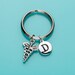 Caduceus Keychain, Caduceus Key Ring, Doctor's Medical Symbol, Initial ...