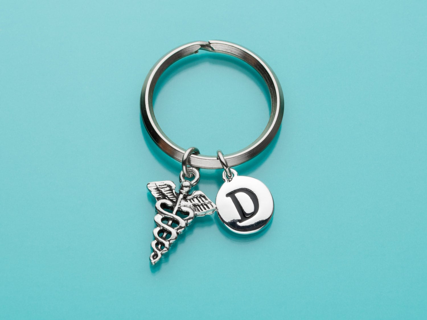 Caduceus Keychain Caduceus Key Ring Doctor's Medical | Etsy