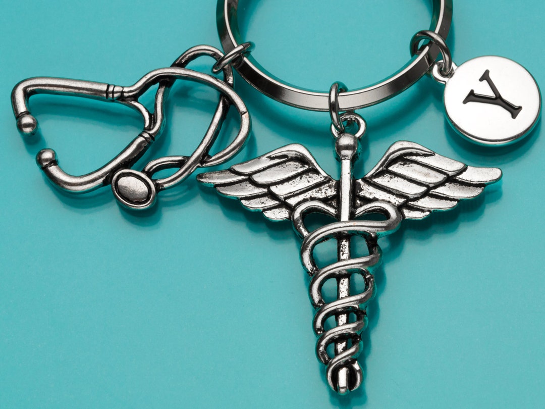 Doctor's Keychain, Caduceus Keychain, Stethoscope Key Ring, Medical ...