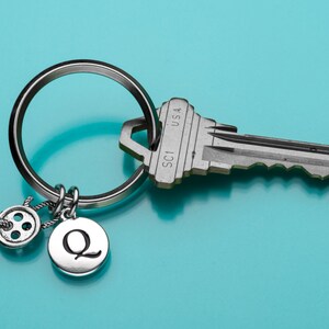 Button and Thread Keychain, Button and Thread Key Ring, Sewing Charm ...