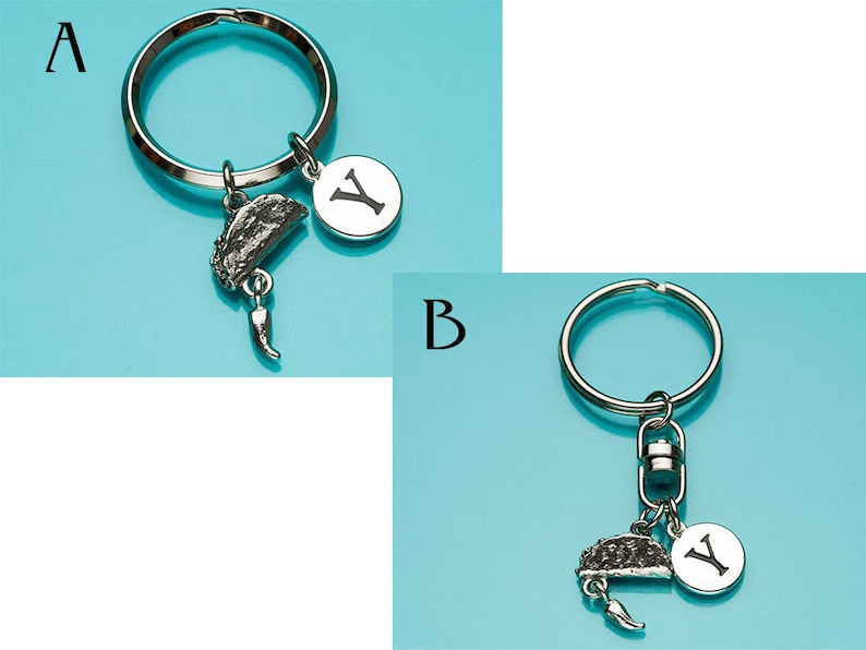 Taco Keychain, Taco Chili Pepper Key Ring, Tortilla Charm, Mexican Food ...