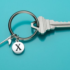 Musical Note Keychain, Eighth Note Key Ring, Musician Charm, Initial ...