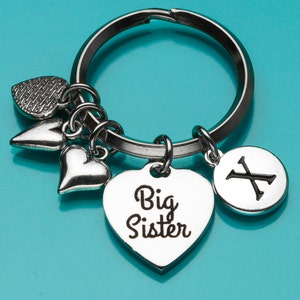 Big Sister Keychain, Sister Key Ring, Sister Gift, Heart Charm ...