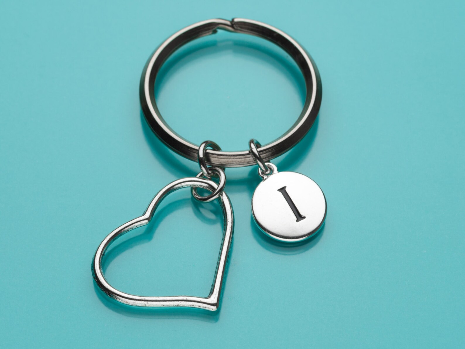 Heart Keychain Open Heart Key Ring Heart Outline Charm - Etsy