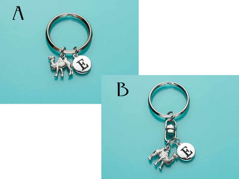 Camel Keychain Camel Key Ring Dromedary Charm Initial - Etsy