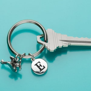 Propeller Plane Keychain, Propeller Plane Key Ring, Biplane, Initial ...