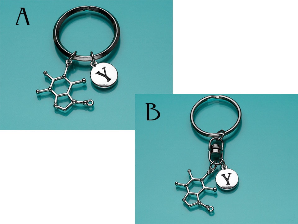 Caffeine Molecule Keychain Caffeine Key Ring Coffee - Etsy