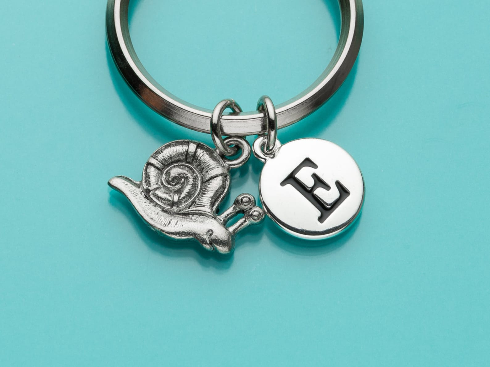 Snail Keychain Snail Key Ring Initial Keychain Personalized | Etsy