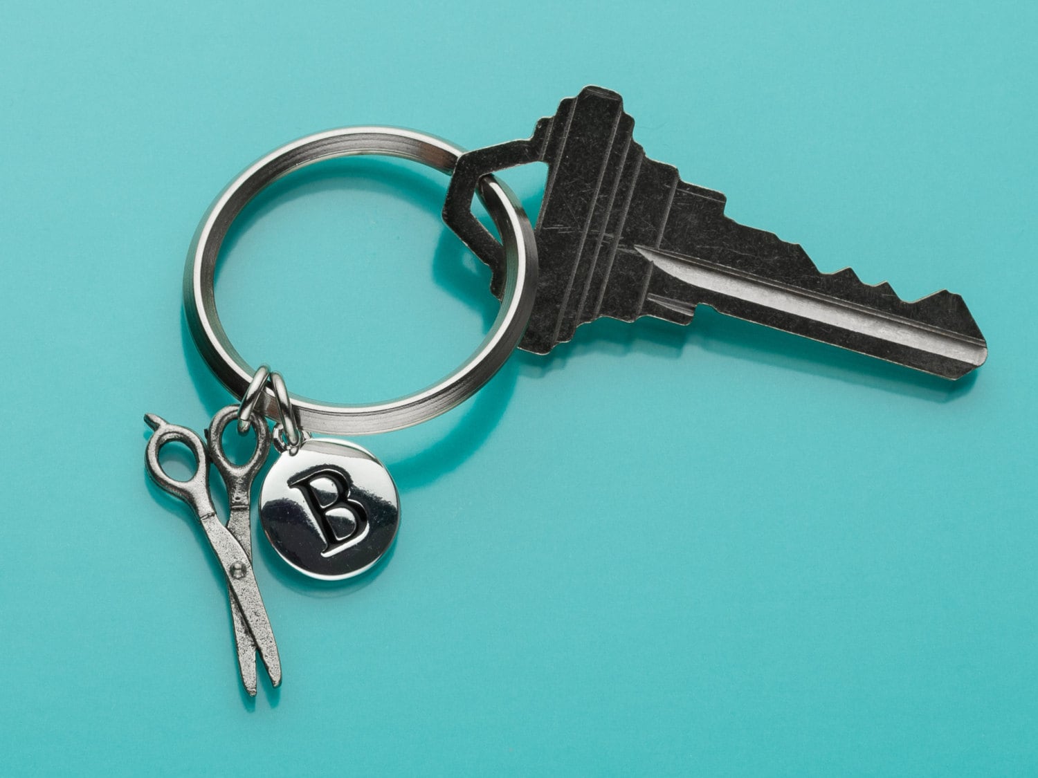 Scissors Keychain Scissors Key Ring Initial Keychain - Etsy