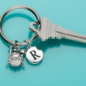 Drum Set Keychain, Drum Set Key Ring, Musician Keyring, Initial ...