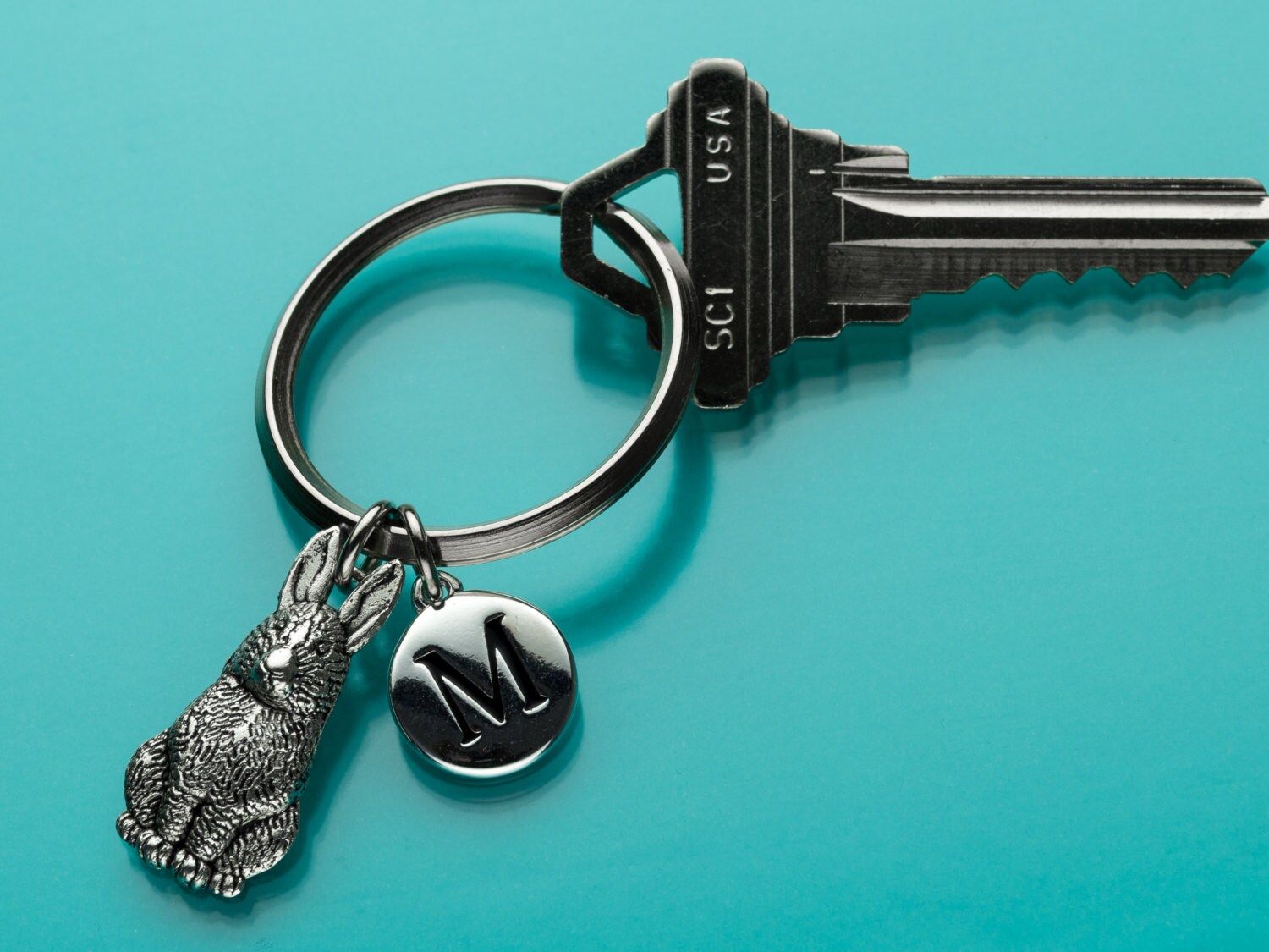 Bunny Rabbit Keychain Bunny Rabbit Key Ring Animal Charm - Etsy