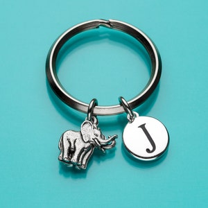 Elephant Pair Keychain Elephant Key Ring Animal Charm - Etsy