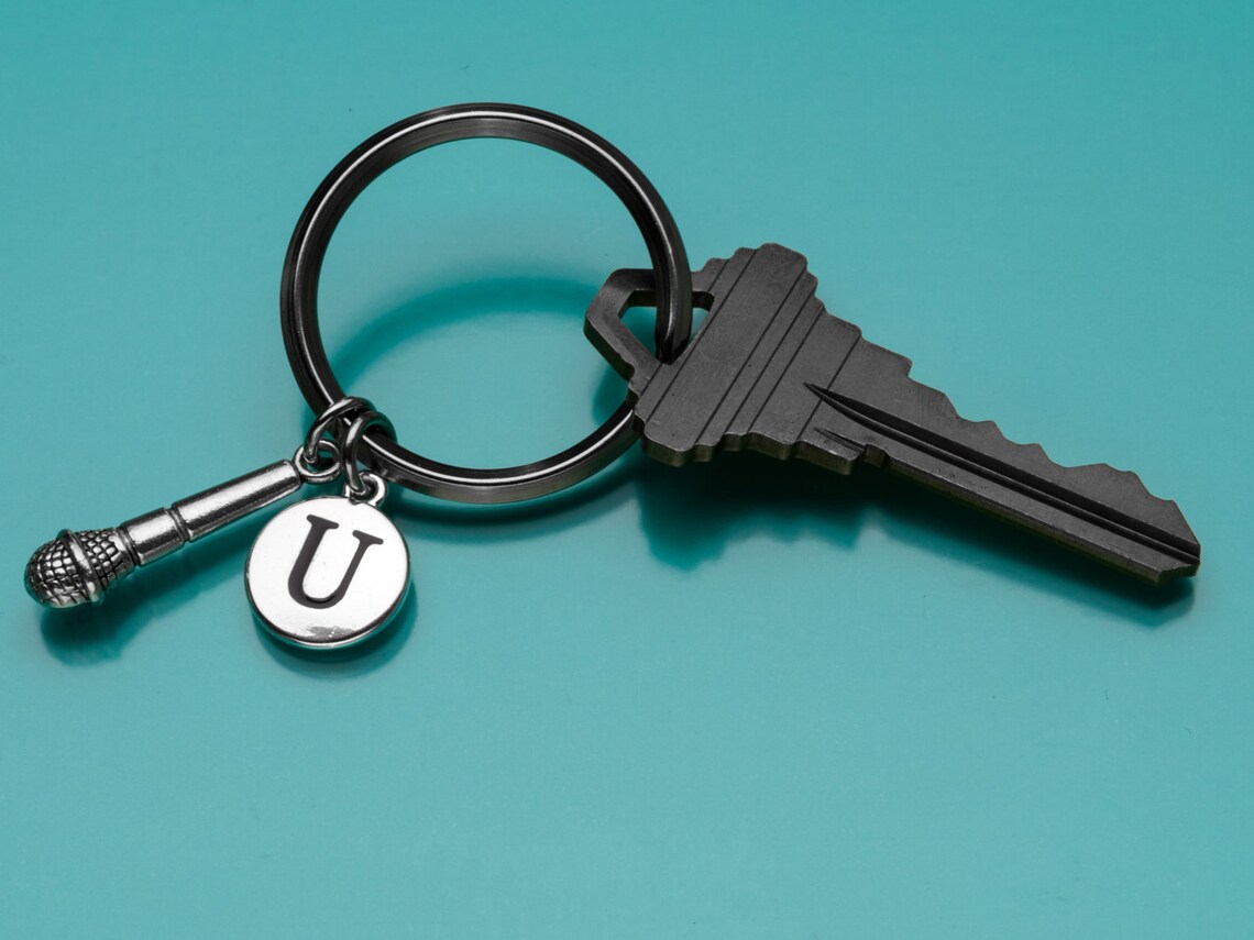 Microphone Keychain, Microphone Key Ring, Musician Keyring, Singer Gift ...