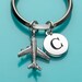 Airplane Keychain, Airplane Key Ring, Initial Keychain, Personalized ...
