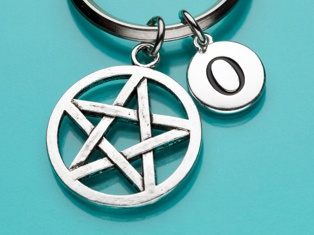 Pentagram Keychain, Pentagram Key Ring, Religious Symbol, Mystical ...