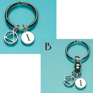 Alcoholics Anonymous Charm Keychain, AA Keyring, 12 Step Recovery ...