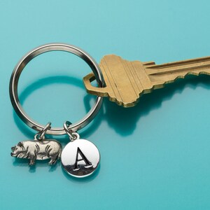 Pig Keychain, Potbelly Pig, Pig Key Ring, Farm Animal Charm, Initial ...