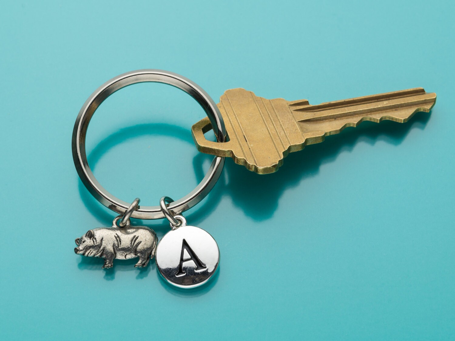 Pig Keychain Potbelly Pig Pig Key Ring Farm Animal Charm | Etsy