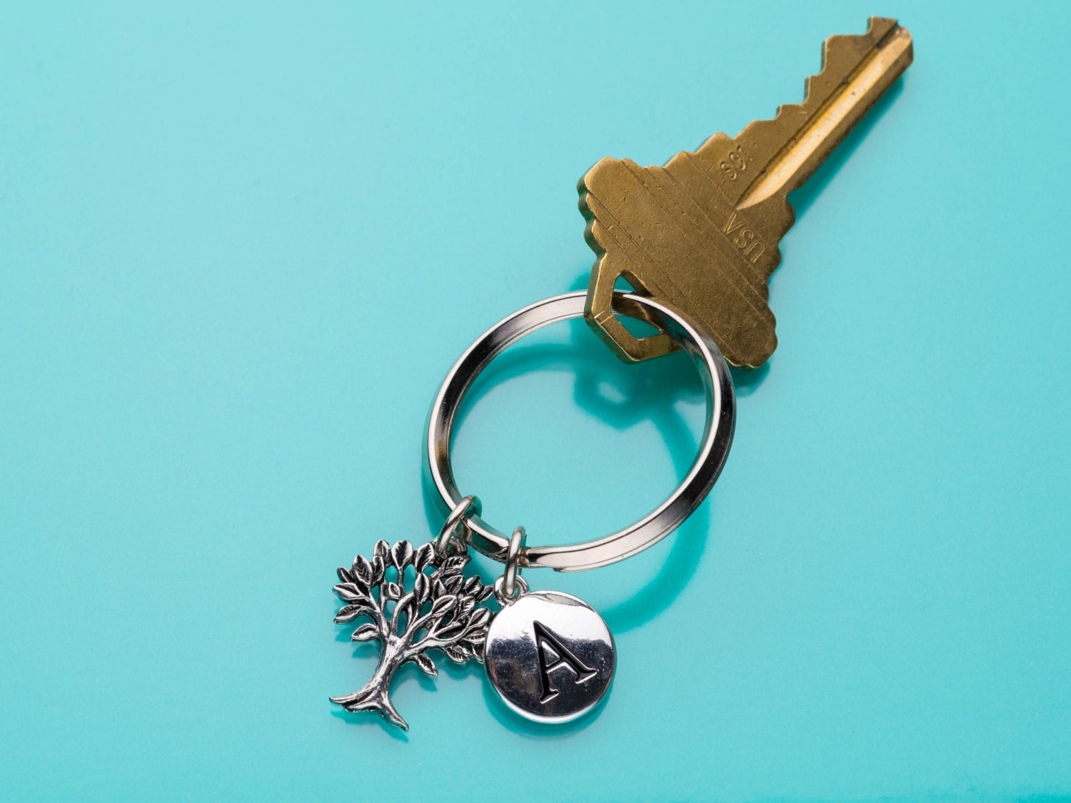 Tree of Life Keychain Tree of Life Key Ring Initial - Etsy