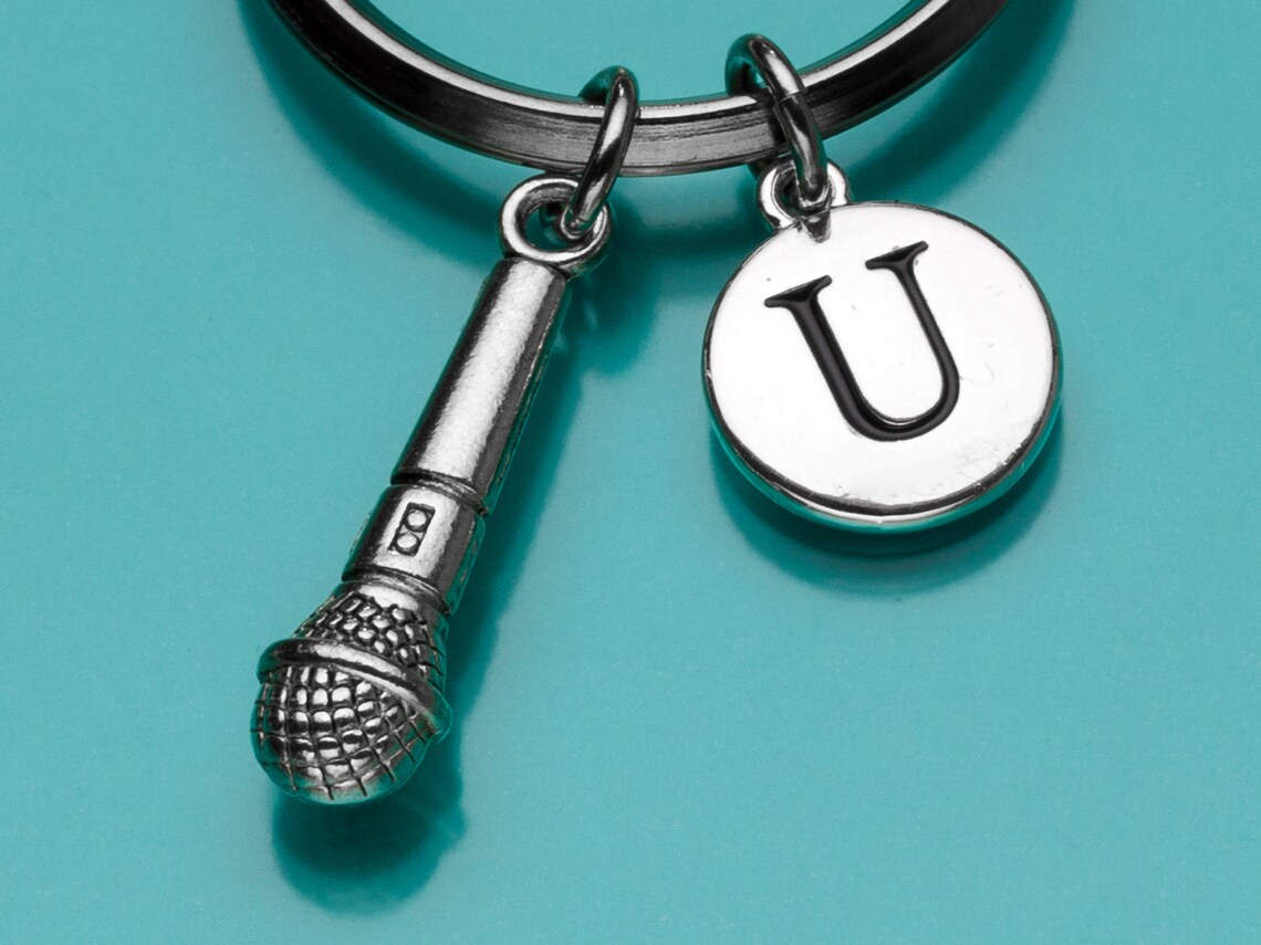 Microphone Keychain Microphone Key Ring Musician Keyring | Etsy
