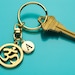 Om Symbol Keychain, Gold Om Symbol Key Ring, Yoga Charm, Initial ...
