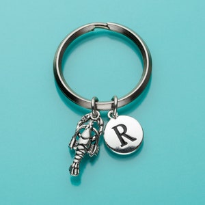 Lobster Keychain, Lobster Key Ring, Sea Creature, Initial Keychain ...