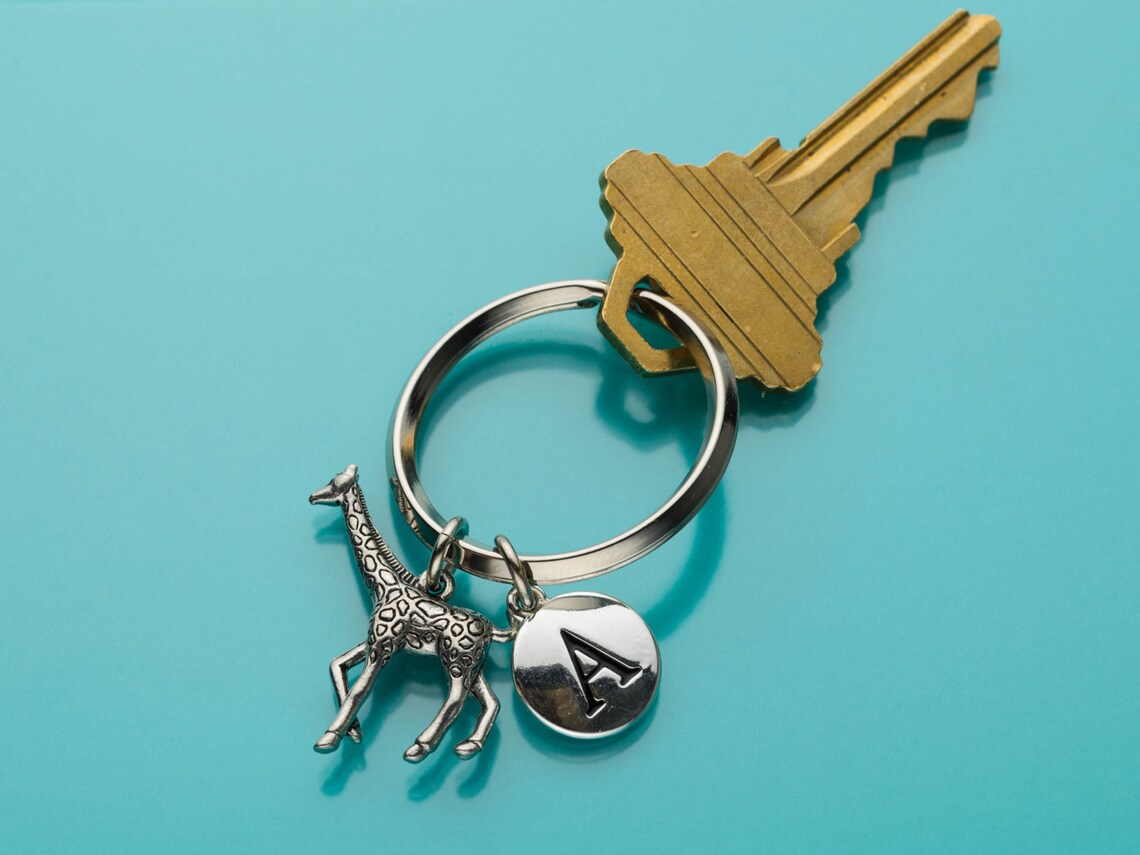 Giraffe Keychain Giraffe Key Ring Jungle Animal Charm | Etsy