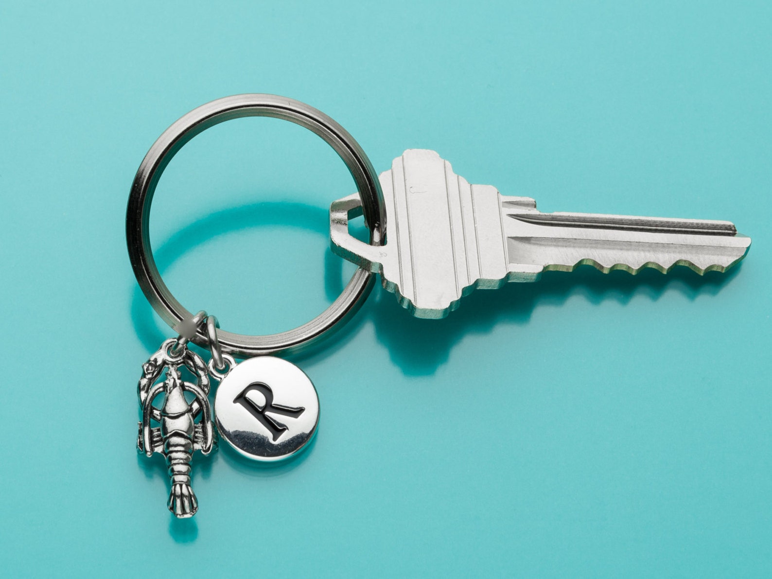 Lobster Keychain, Lobster Key Ring, Sea Creature, Initial Keychain ...