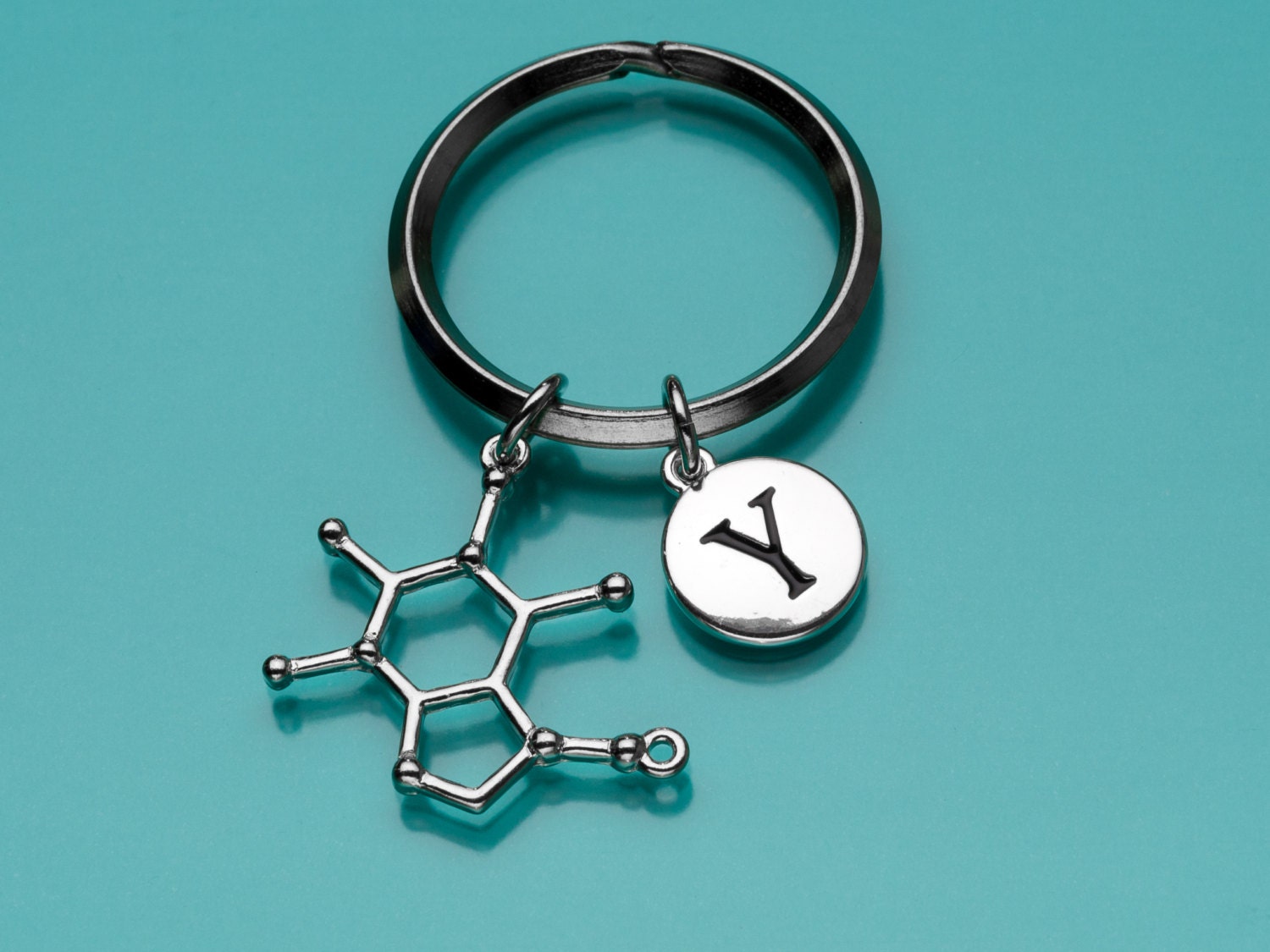 Caffeine Molecule Keychain Caffeine Key Ring Coffee - Etsy