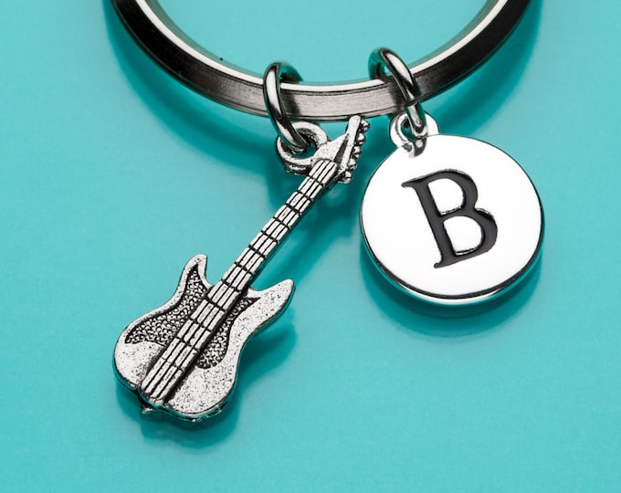 Electric Guitar Keychain, Electric Guitar Key Ring, Musical Instrument ...