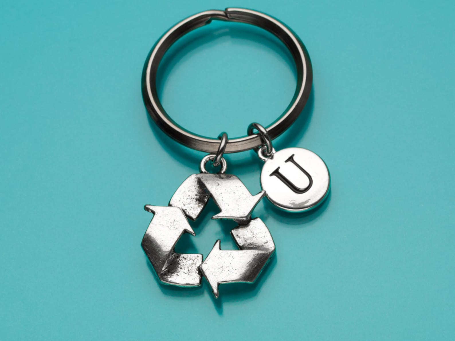 Recycle Keychain Recycle Symbol Key Ring Recycling Charm | Etsy