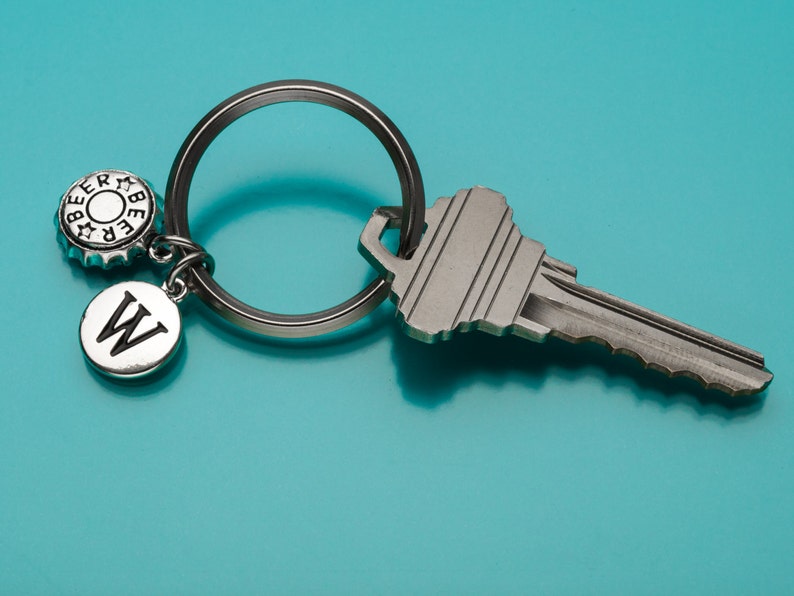 Beer Bottle Cap Keychain Bottle Cap Key Ring Beer Charm | Etsy