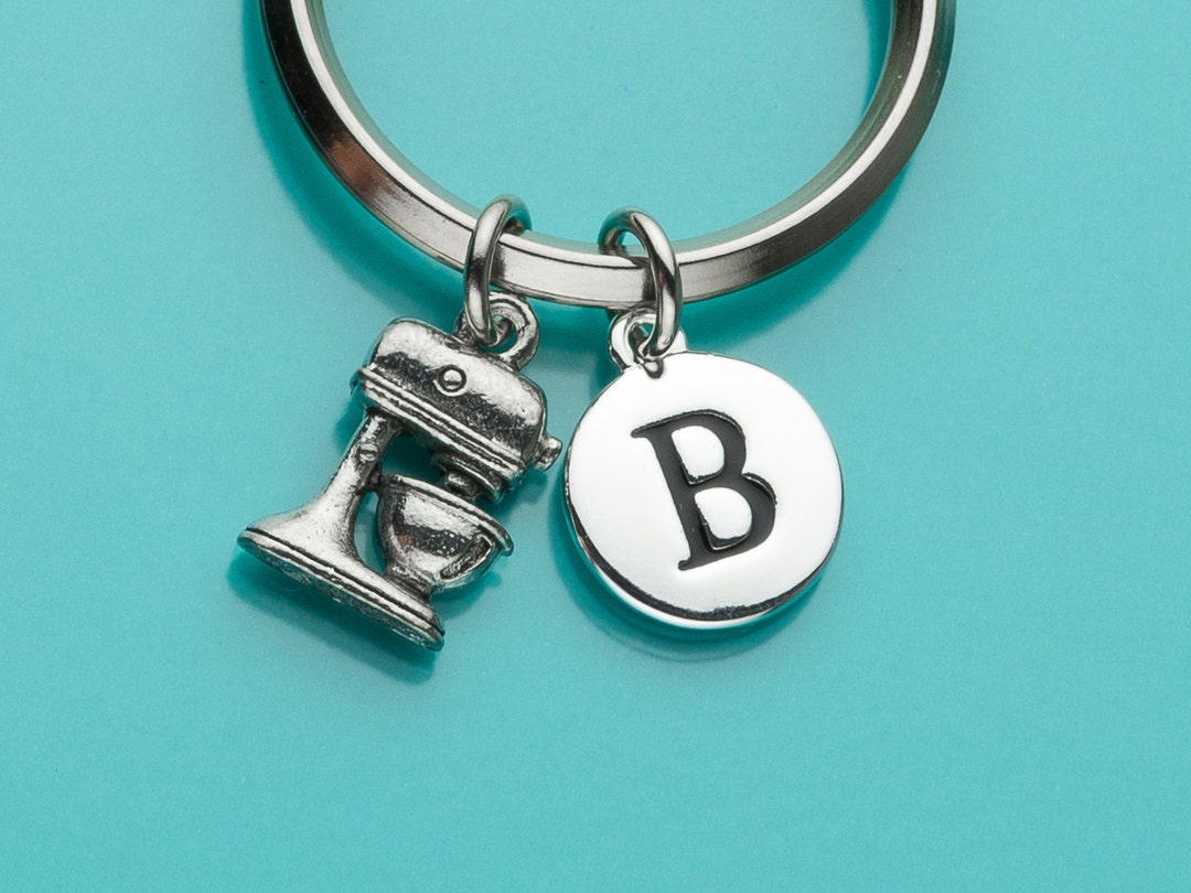 Food Mixer Keychain, Kitchen Aid Key Ring, Food Mixer Keyring, Initial ...