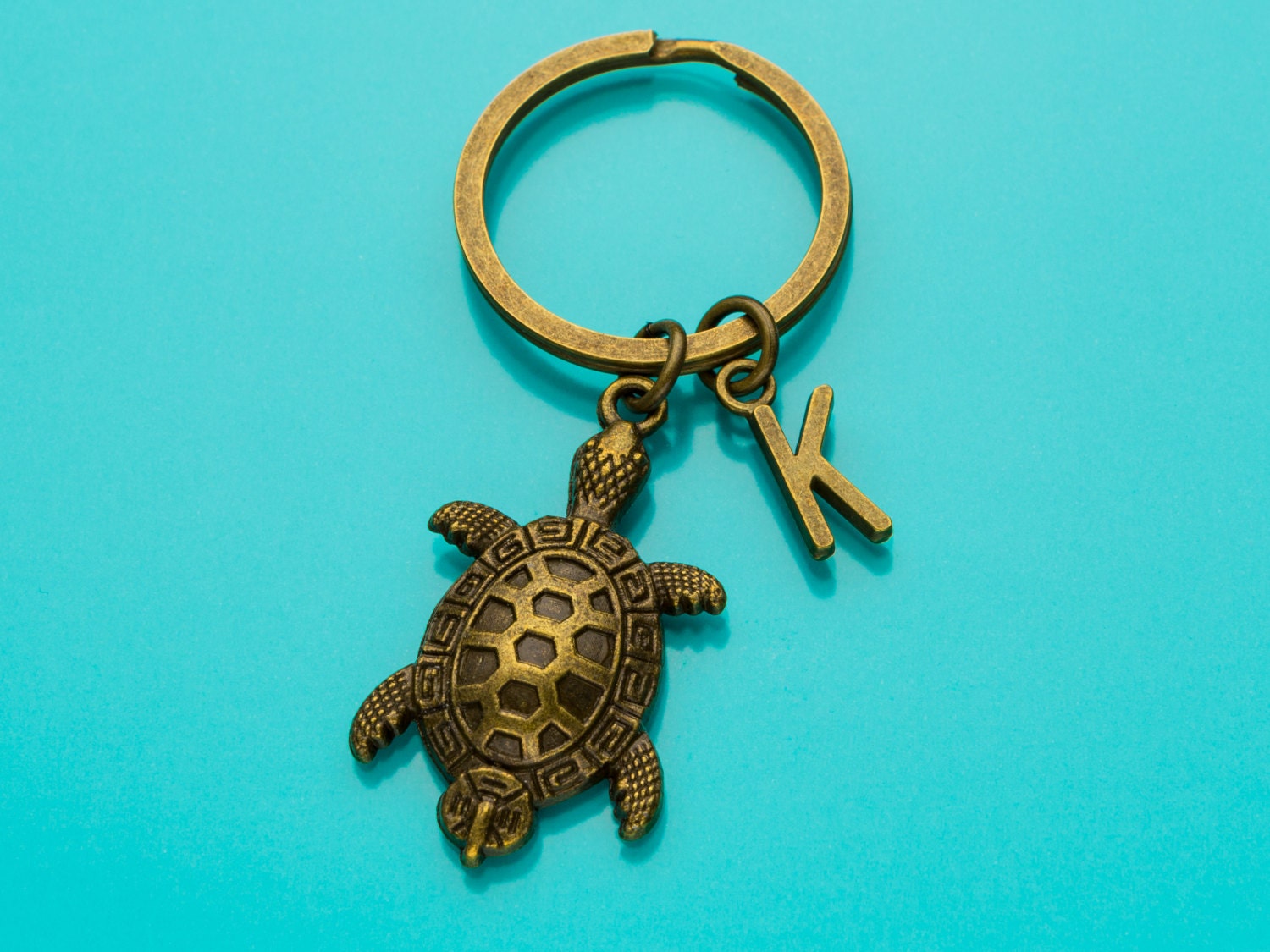 Turtle Keychain Bronze Turtle Key Ring Tortoise Animal - Etsy