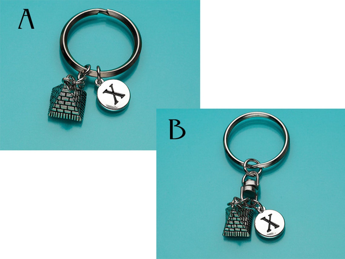 Pyramid Keychain Egyptian Pyramid Key Ring Initial Keychain | Etsy