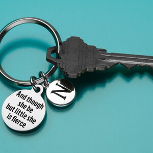Little and Fierce Keychain, Shakespeare Quote Key Ring, Empowerment ...