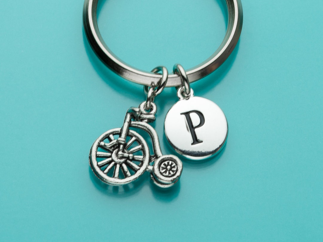 Tricycle Keychain, Tricycle Key Ring, Bike Keyring, Initial Keychain ...