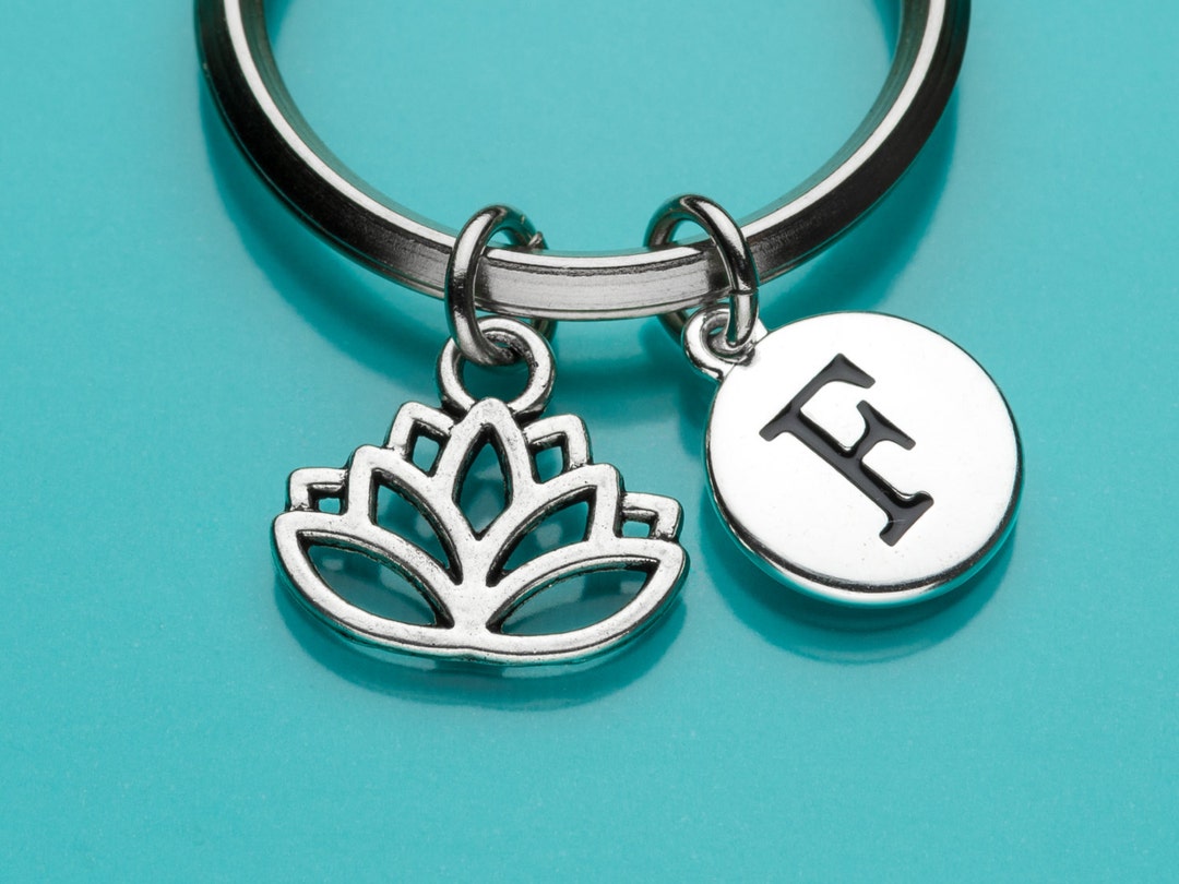Lotus Keychain, Lotus Flower Key Ring, Yoga Charm, Religious Symbol ...