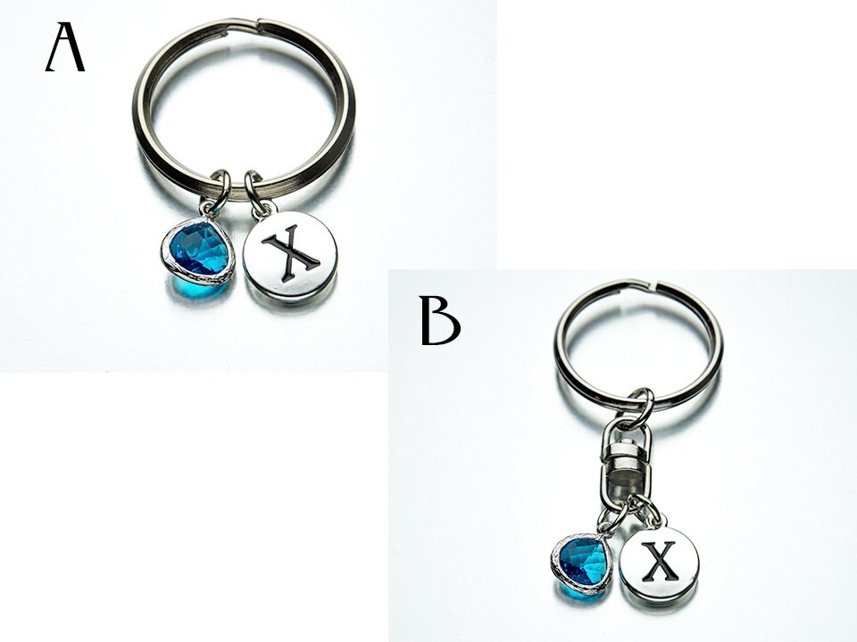 Blue Tiny Crystal Keychain Capri Blue Tiny Crystal Gem Key | Etsy