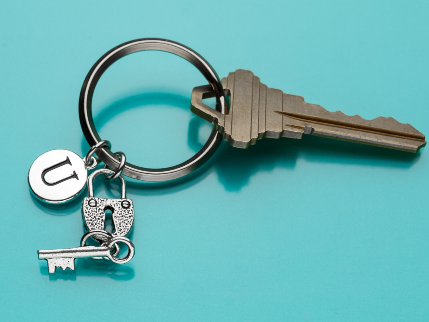 Heart and Key Locket Keychain, Heart and Key Locket Key Ring, Romantic ...