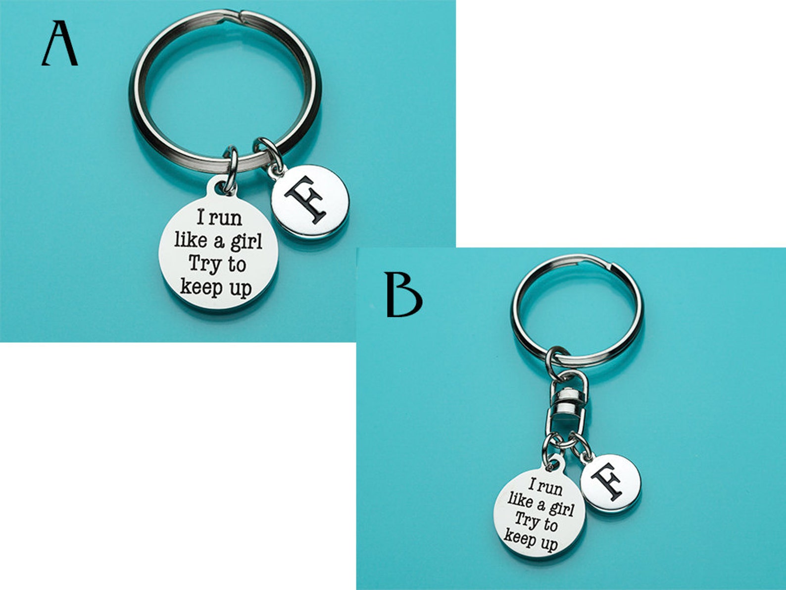 Run Like a Girl Keychain Running Key Ring Runner's - Etsy