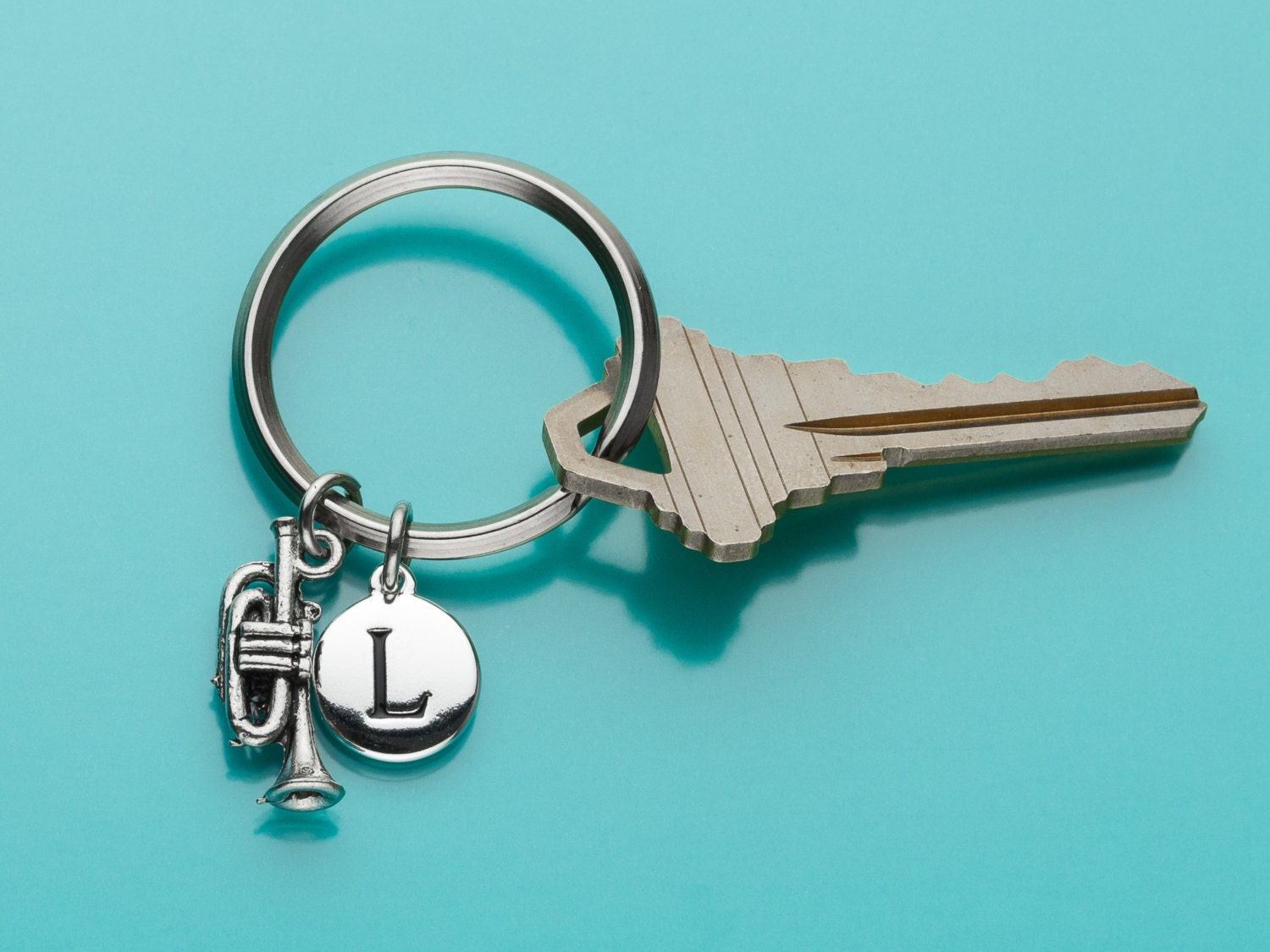 Trumpet Keychain Trumpet Key Ring Musician Keyring Initial - Etsy