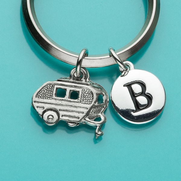 Initial Keychain - Etsy