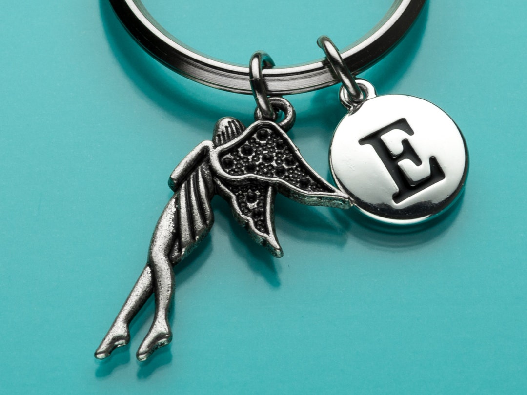 Angel Keychain, Angel Key Ring, Heaven Charm, Initial Keychain ...