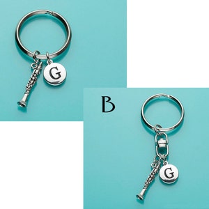 Clarinet Keychain, Clarinet Key Ring, Initial Keychain, Personalized ...