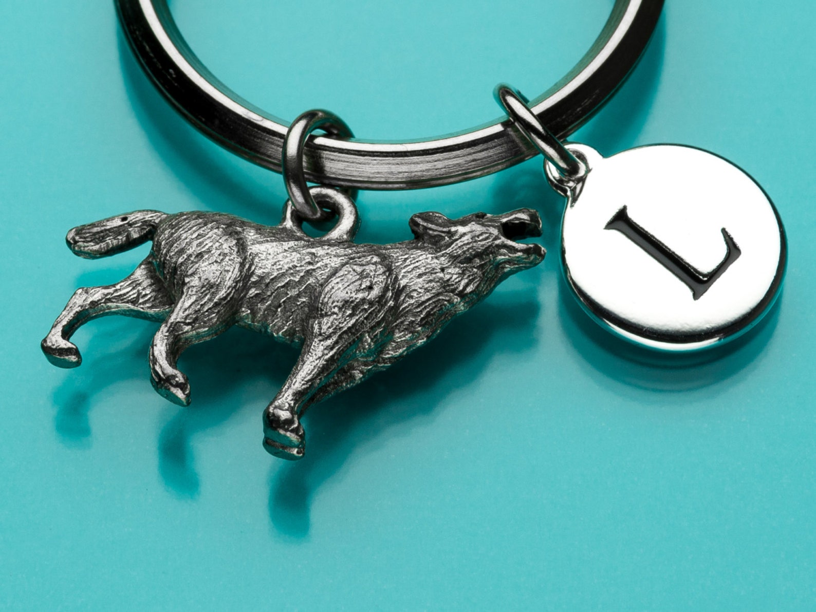 Wolf Keychain Wolf Key Ring Howling Wolf Animal Charm - Etsy