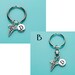 Caduceus Keychain, Caduceus Key Ring, Doctor's Medical Symbol, Initial ...
